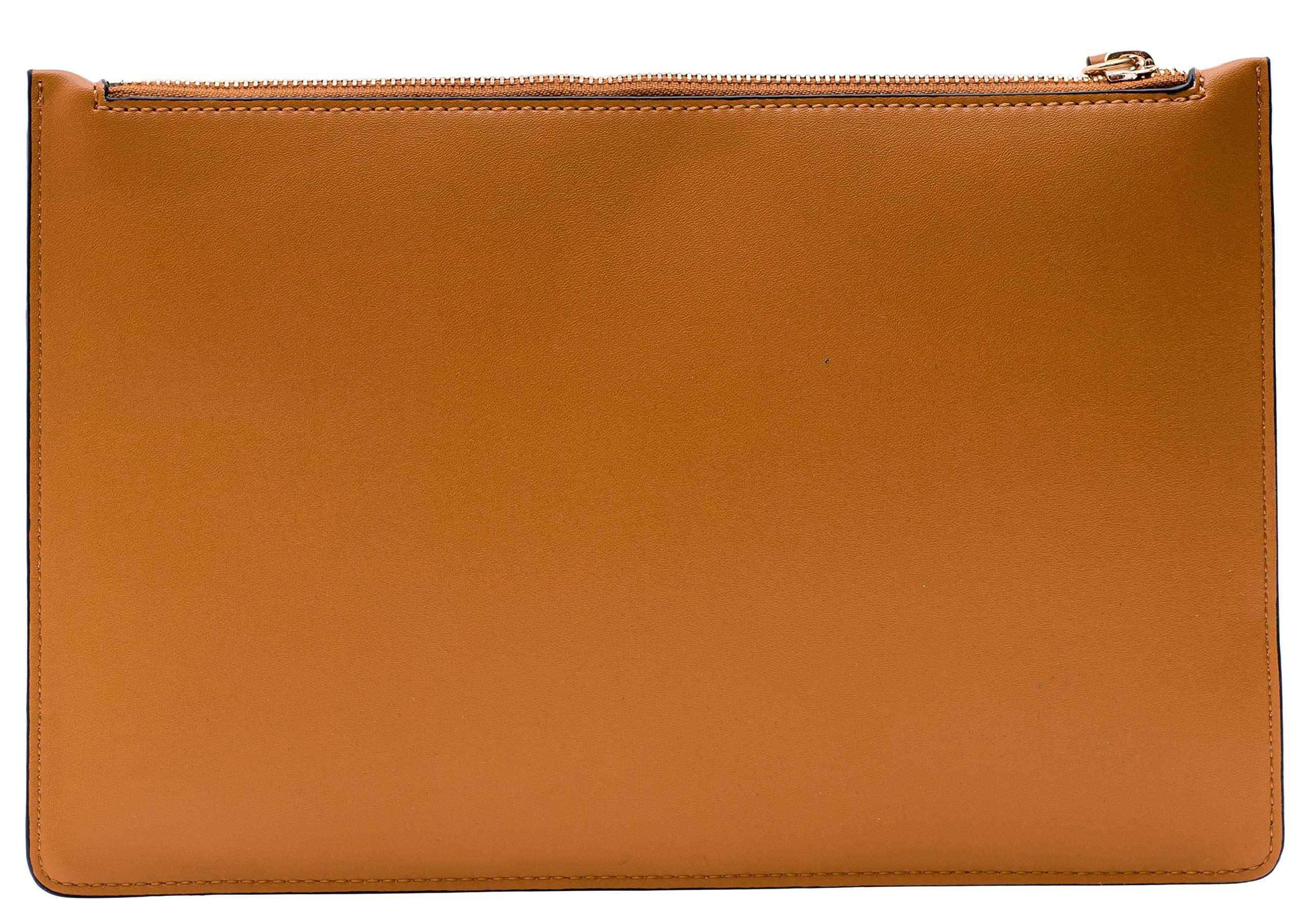 ANYHAN envelop clutch decorated with gold dorm rivets is crafted in beautiful and durable saffiano leather(PU) - Taupe