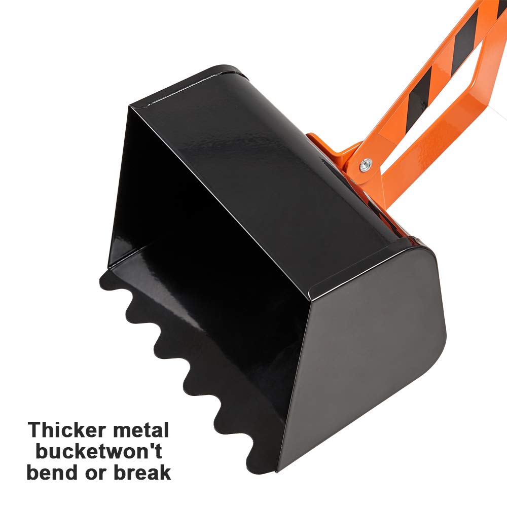 Albott Ride On Bulldozer Metal Excavator Toy with a Long Base and 4 Wheels, Great for Sand, Dirt and Snow, Outdoor Play