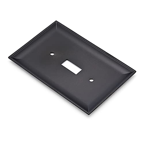 Amazon Basics Decorative Single Toggle Wall Plate - 3-Pack, Flat Black