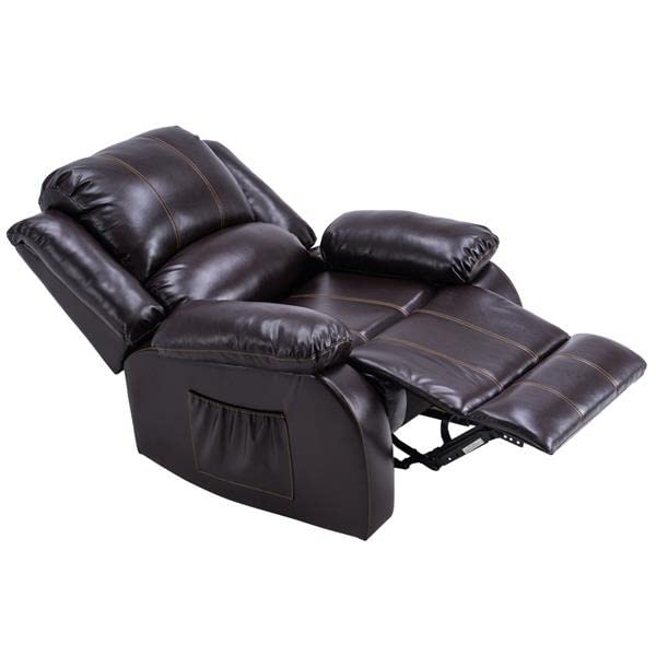 Angola AFLHYJK Electric Lift Function Recliner Massage Chair Dual Motor Dark Brown Comfortable&Durable Fabric PU Easy Adjustment