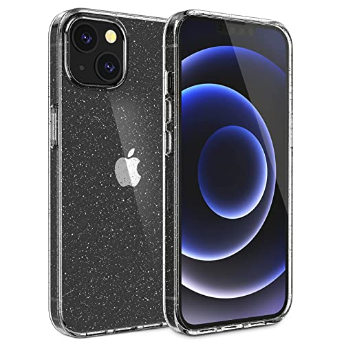 Amazon Basics Glitter Soft TPU Smartphone Cover for iPhone 13, Crystal Quartz
