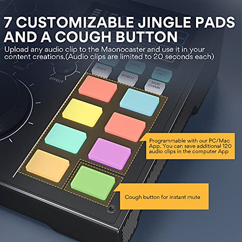 Audio Interface with HD300T Dynamic Microphone, Maonocaster Portable ALL-IN-ONE Podcast Production Studio for Guitar, Live Streaming, PC, Recording, and Gaming