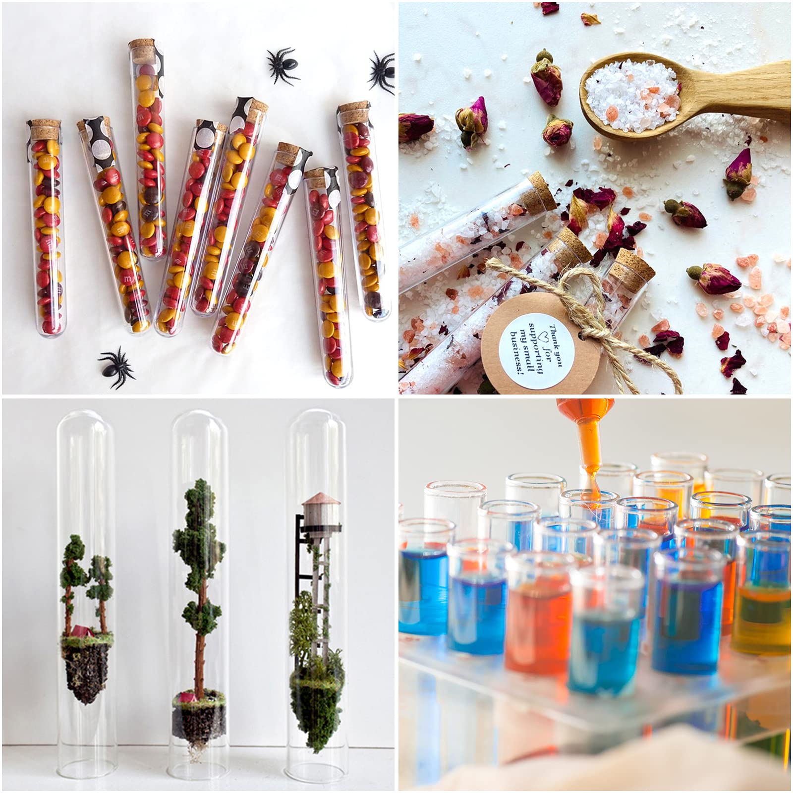 DEPEPE 30pcs 13ml Glass Test Tubes with Cork Stoppers, 15×100mm Small Clear Glass Test Tubes for Scientific Experiments, Plant Propagation and Holiday Gifts