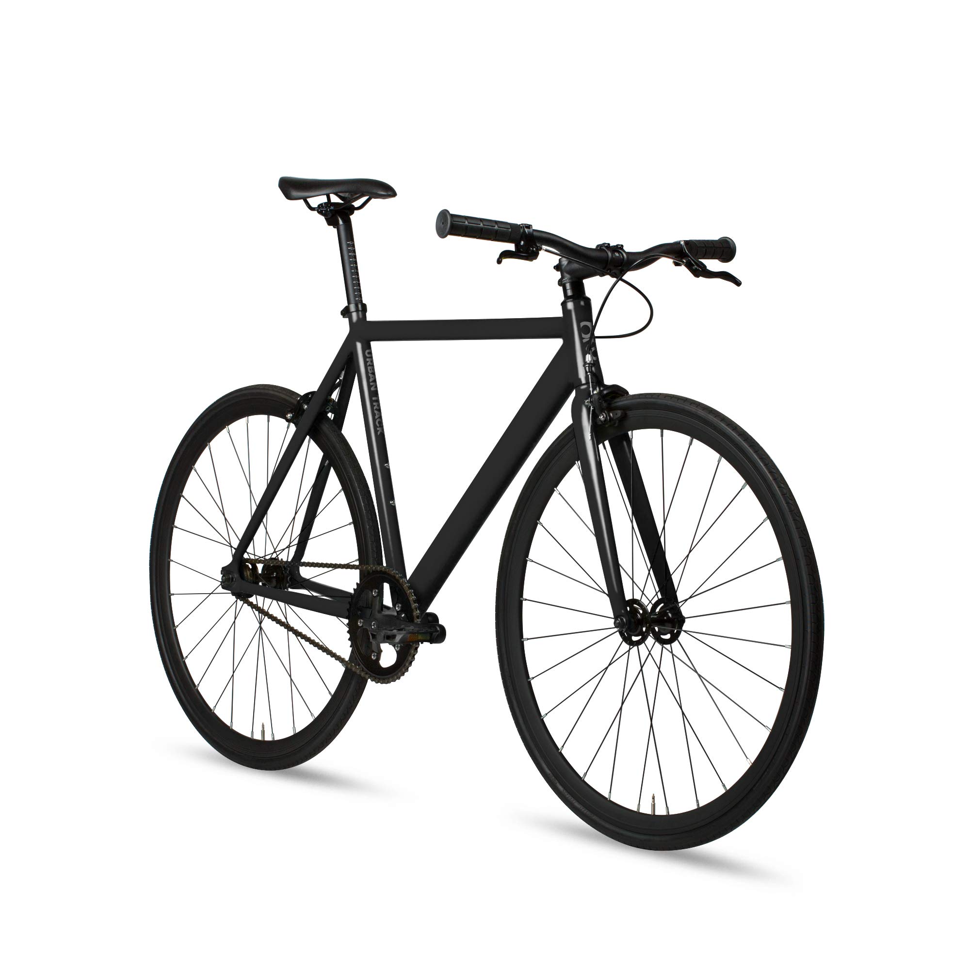 6KU Aluminum Fixed Gear Single-Speed Fixie Urban Track Bike, Shadow Black, 49cm/XS