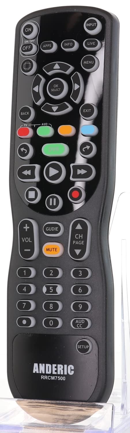 ANDERIC RRCM7500 for Channel Master DVR Remote Control CM7500XRC2 Replacement Remote for Channel Master - Works 100% - Works CM7500XRC2, CM7500GB16, CM7001, CM7004, CM7500TB1