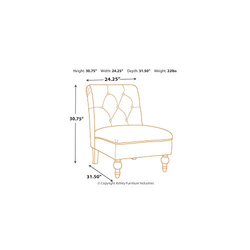 Signature Design by Ashley Degas 16.38" Tufted Armless Accent Chair, Beige