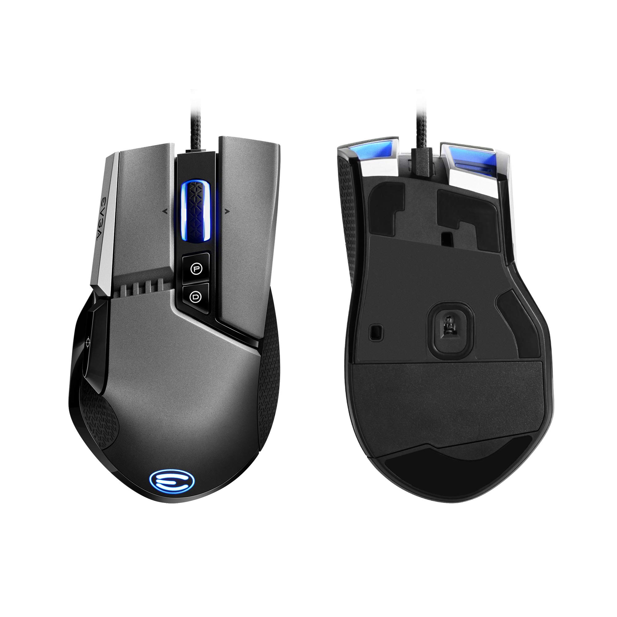 EVGA X17 Gaming Mouse, Wired, Grey, Customizable, 16,000 DPI, 5 Profiles, 10 Buttons, Ergonomic 903-W1-17GR-KR