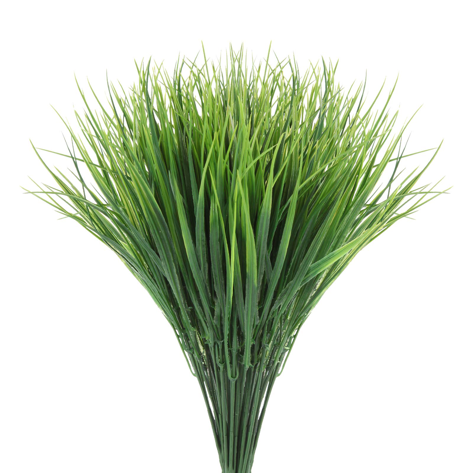 EZFLOWERY 4 Pcs Artificial Plastic Green Wheat Grass, Shrubs, Bushes, Fake Plants, Indoor, Outdoor, Home, Garden, Veranda, Kitchen, Office, Hotel, Table, Window Box, Shelf Decoration. (4, Wheat Grass)