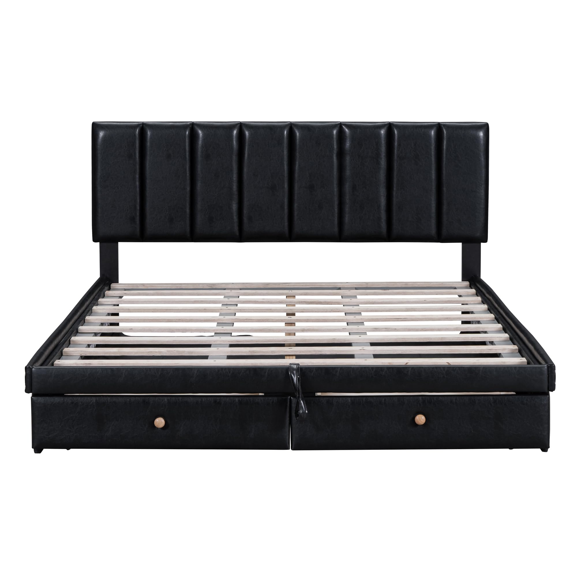 Bellemave Lift Up Storage Bed Frame Queen Size with 2 Drawers, PU Leather Upholstered Platform Bed Frame with Hydraulic Storage System and Headboard, for Teens Adults (White, Queen)