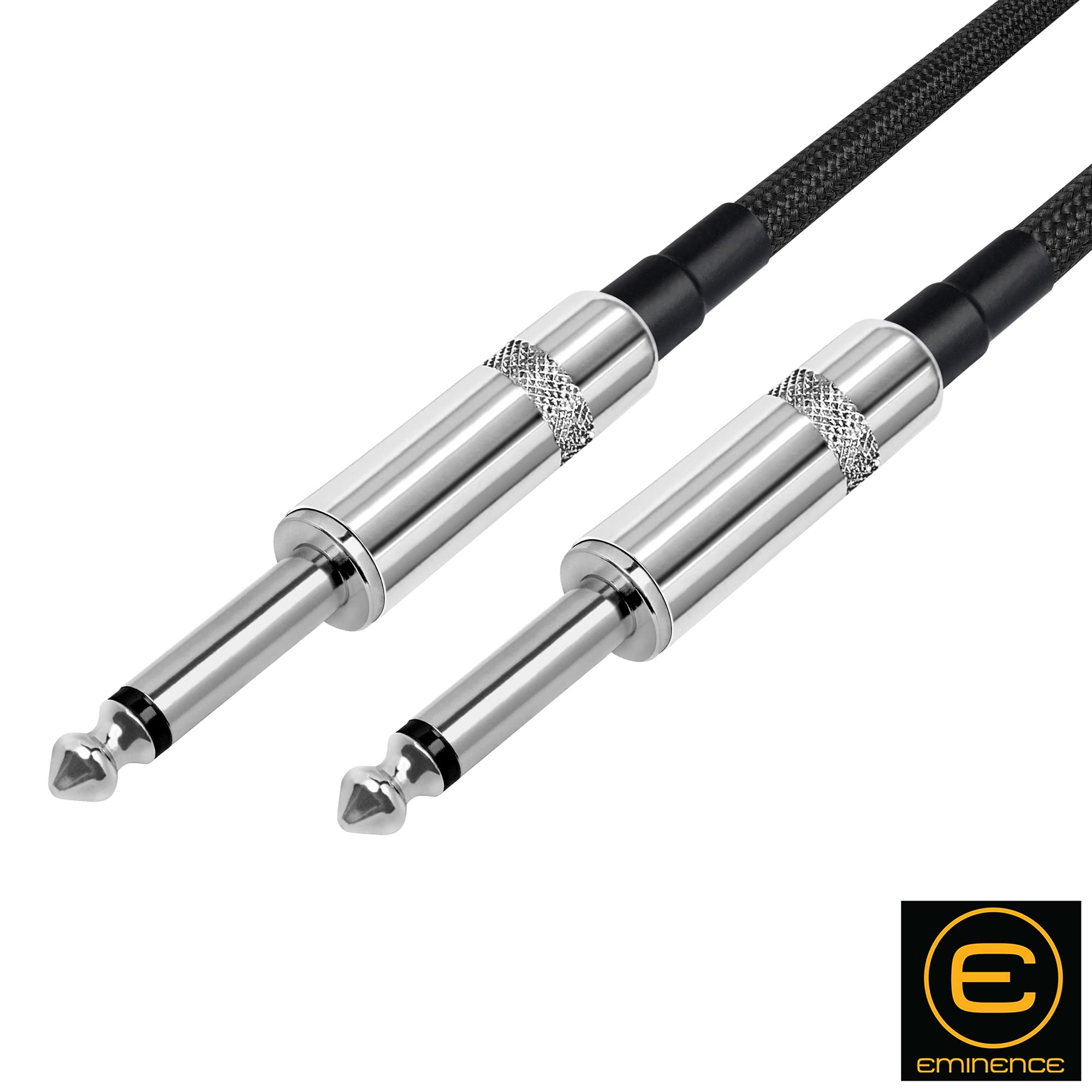 Audioblast - 2 Units - 12 Foot - HQ-1 - Braid(Black) Flexible - Dual Shielded(100%) - Guitar Instrument Effects Pedal Patch Cable w/Eminence Straight ¼ inch (6.35mm) TS Plugs & Double Staggered Boots