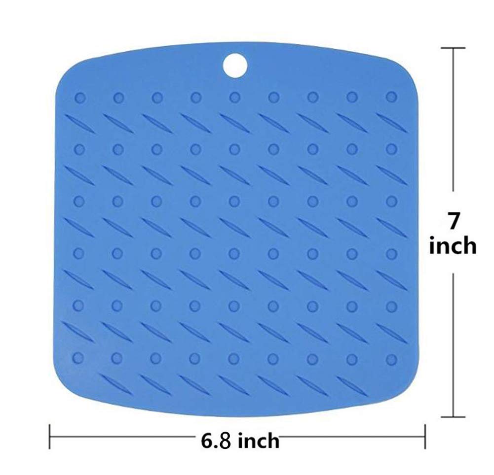 BHMBKCT Silicone Pot Holders, Trivet Mat, Hot Pad, Jar Opener, Pot Spoon Rests, Non Slip, Set of 8 (6.8 x 7 inch)…