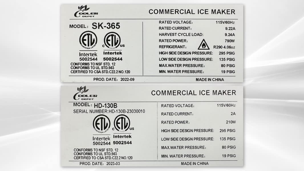 Commercial Ice Maker Hotel Ice Maker with Large Dispenser- 350 lb/per Day NSF Certified HD-130B