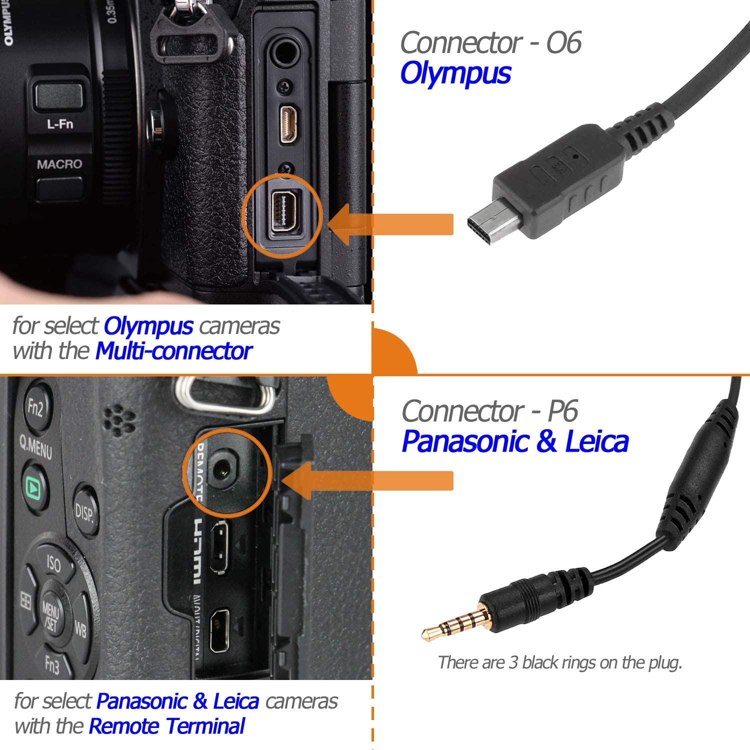 AODELAN Wireless Shutter Release for Olympus OM-D E-M10 Mark II, Pen E-PL8, Pen-F and for Panasonic Lumix DMC-G7, G85, GH4, Replaces RM-UC1 and DMW-RSL1