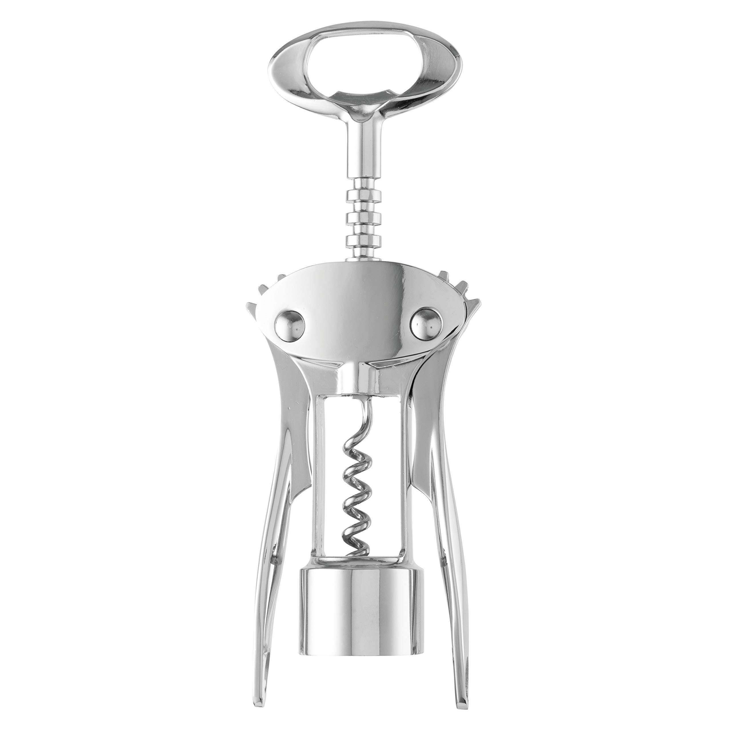 BergHOFF Essentials Cast Zinc Alloy Corkscrew 8" Silver Ergonomically designed handle Easily removes corks Easy to use Corrosion Resistance Minimal Force Mirror finish