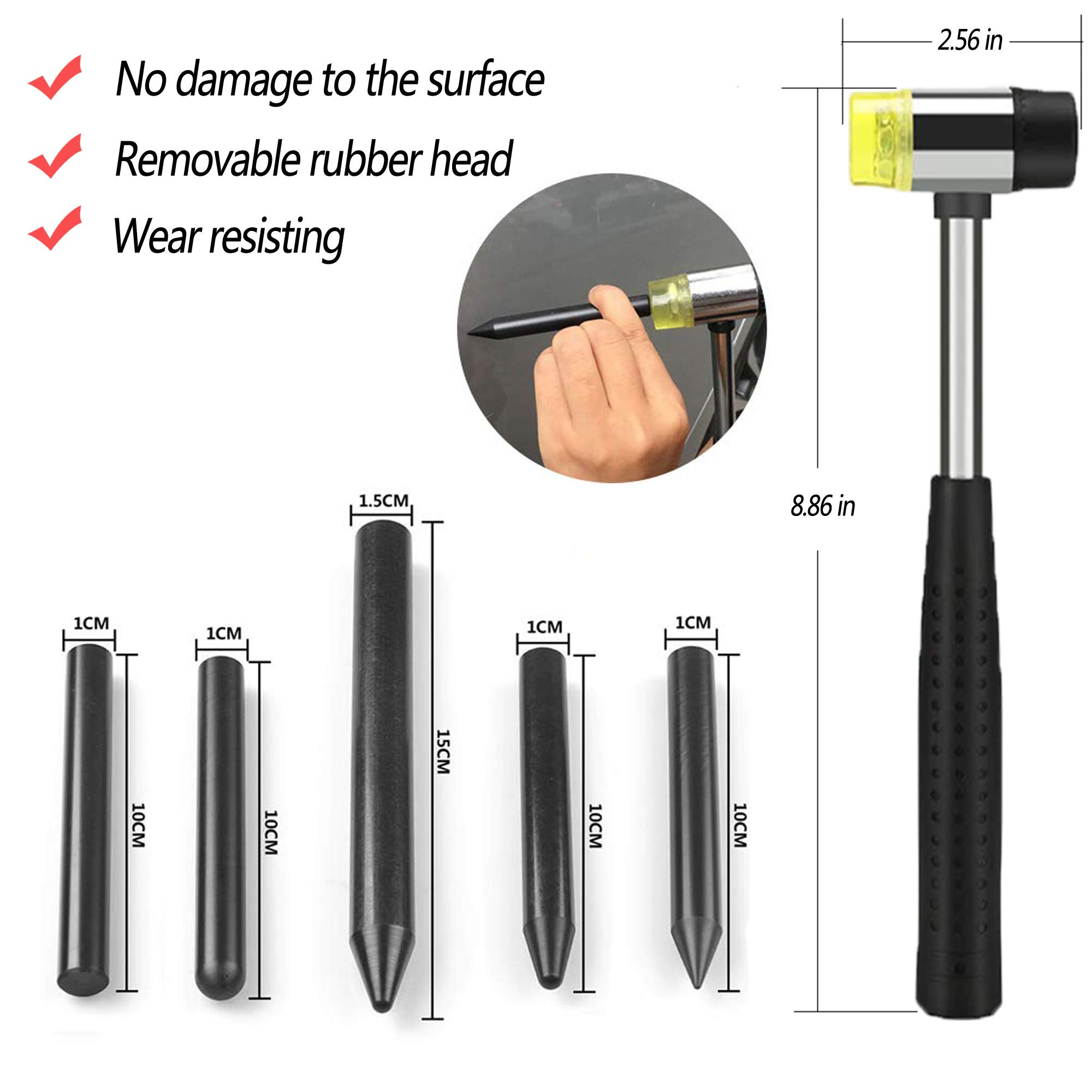 Anyyion Paintless Dent Repair Kits - 54pcs Car Body Paintless Dent Repair Tools - Car Clip Removal Tool (54PCS)