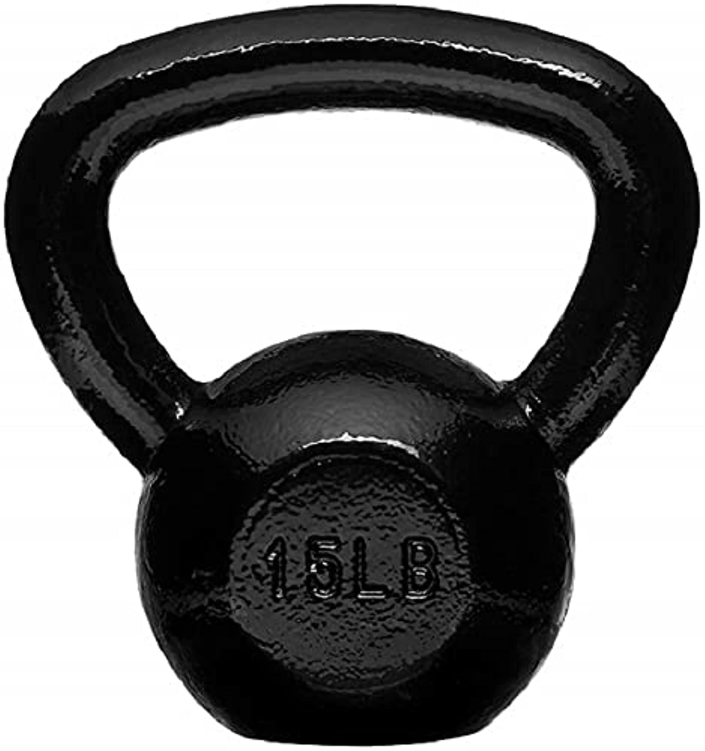 Amazon Basics Cast Iron Kettlebell with Enamel Finish, 15 pound, Black