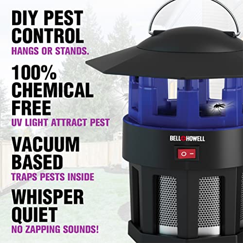 Bell+Howell Monster Trapper 1923 Vacuum-Based Trap for Bugs and Insects, No Zapping Noise, Whisper-Quiet, 100% Chemical-Free, Pest Killer As Seen On TV, 8.5" x 7.5"