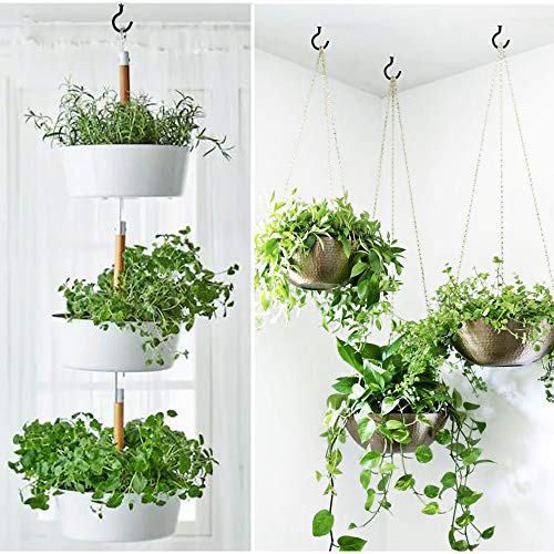 WaterLuu 20 Pack 2.9 Inch Ceiling Hooks,Plant Hooks, Vinyl Coated Screw-in Wall Hooks, Plant Hooks, Kitchen Hooks, Cup Hooks Great for Indoor & Outdoor Use (20 White)