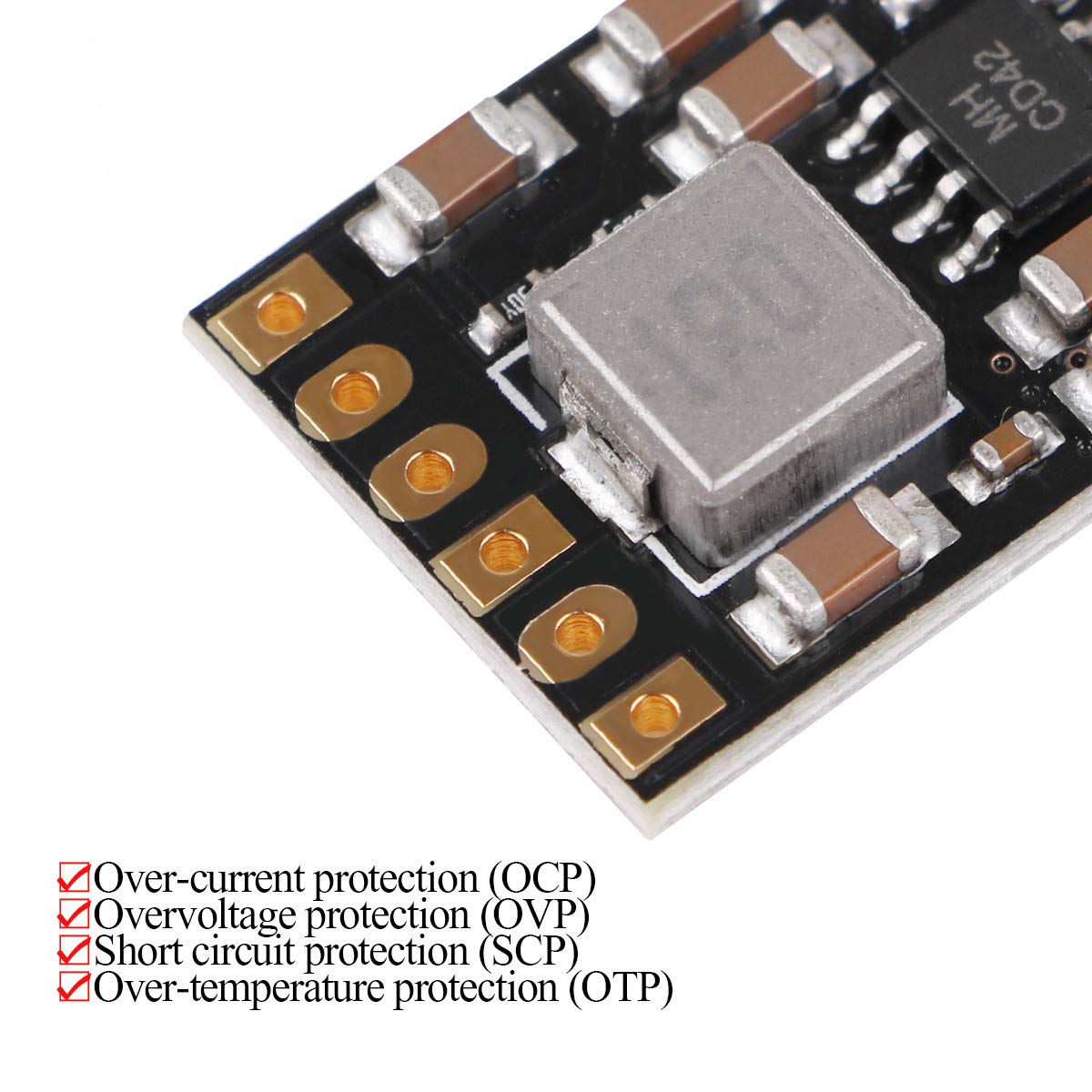 6pcs 2A 5V Charge Discharge Integrated Module 3.7V 4.2V for 18650 Lithium Battery Charging Boost Mobile Power Protection PCB Board Module