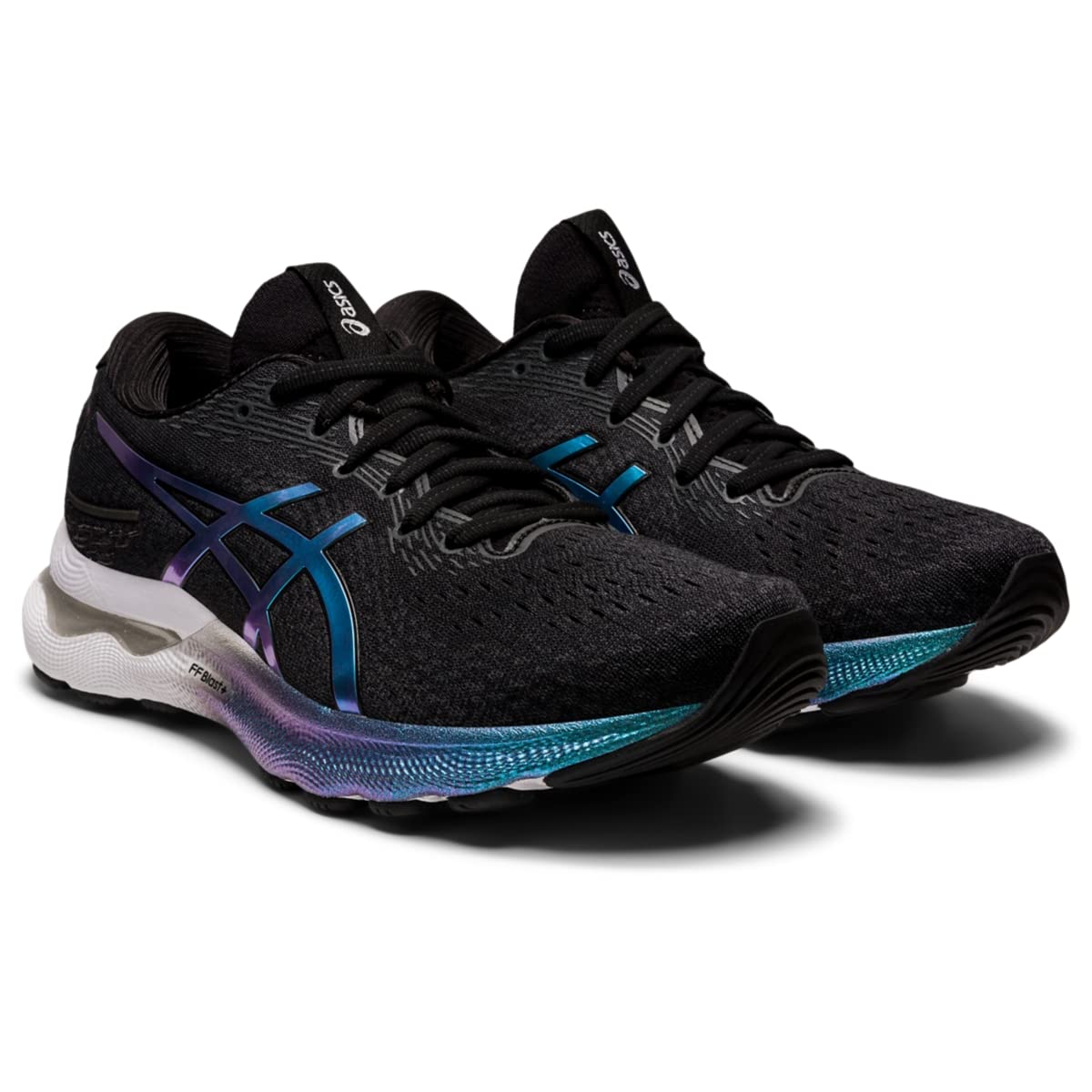 ASICS Women's Gel-Nimbus 24 Platinum Running Shoes, 8.5, Black/Black