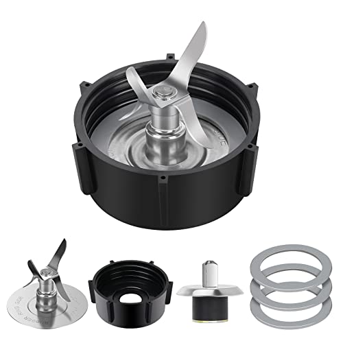 For Oster Blender Replacement Parts with Gasket 6 Pieces for Oster Blender Ice Blade, Black 4961 and Jar Base Bottom 4902 Compatible with Aspas Para Licuadora Oster and Osterizer Classic Blender Parts