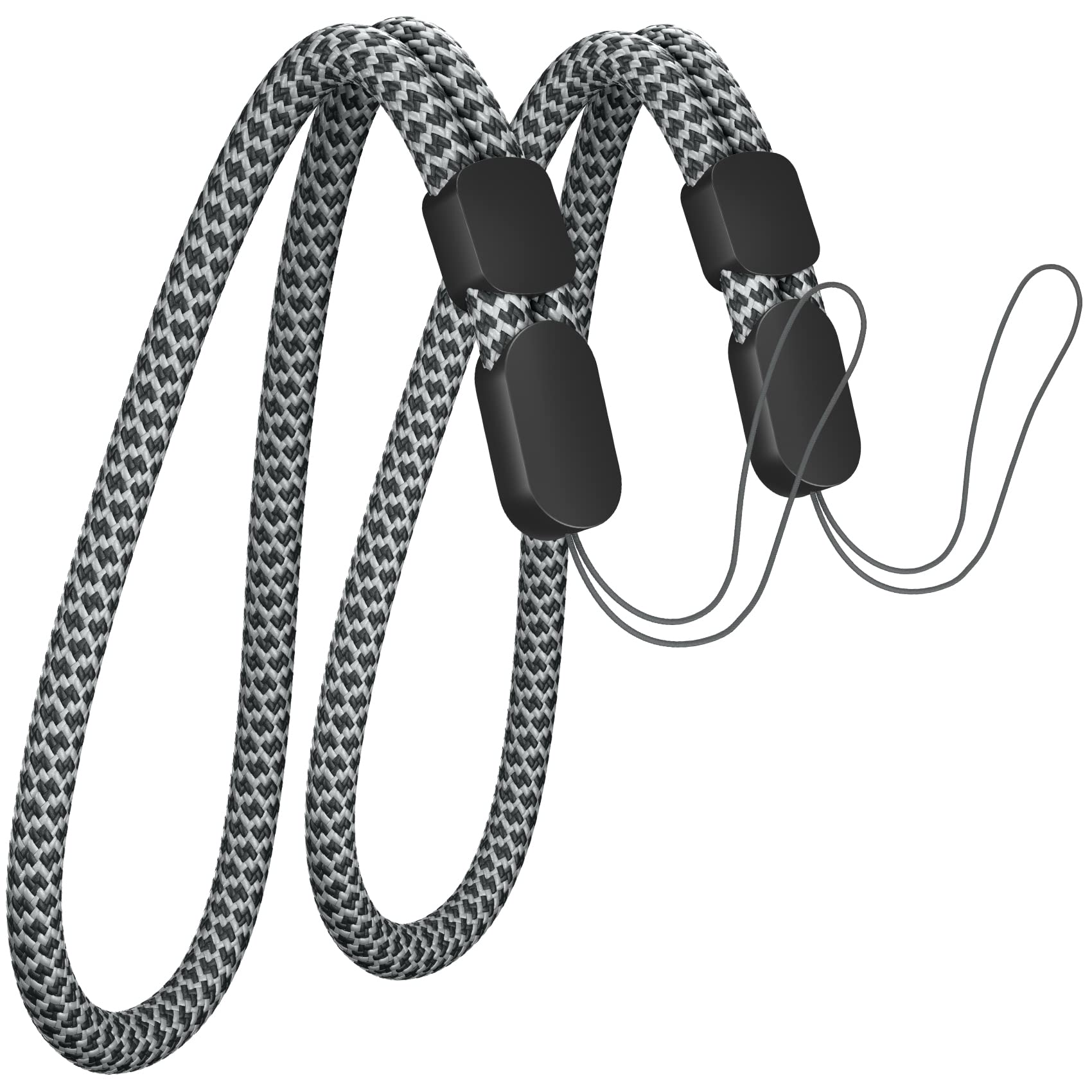 Avorast Hand Wrist Strap Lanyard, 2 Pack Carbon Fiber Phone Lanyards Adjustable Lanyard for GoPro, Camera, Phone Case, Keys, Keychain, USB Flash Drive, Flashlight, Glove Leash, Black & Grey