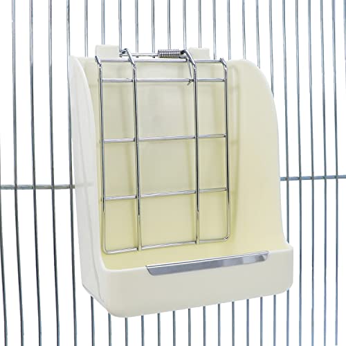 Wontee Rabbit Hay Feeder Guinea Pig Hay Rack Manger Bunny Hay Holder Plastic Food Bowl (2 PCS-White)