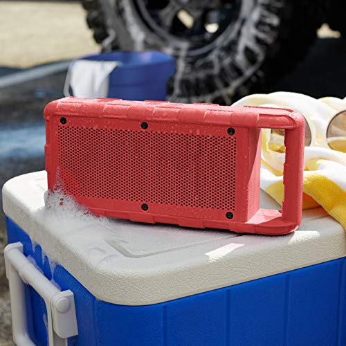 Amazon Basics Portable Outdoor IPX5 Waterproof Bluetooth Speaker - Red, 15W