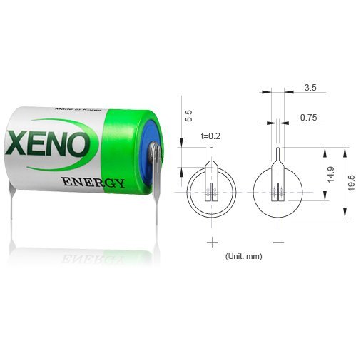 Mapoo XL-050F/T2 1/2 AA 3.6V Lithium Battery with 2 PC Pins.