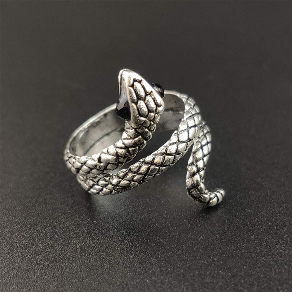 Ai.Moichien Snake Shape Ring Rhinestone 925 Silver Women Personalized Vintage Joint Finger Jewelry