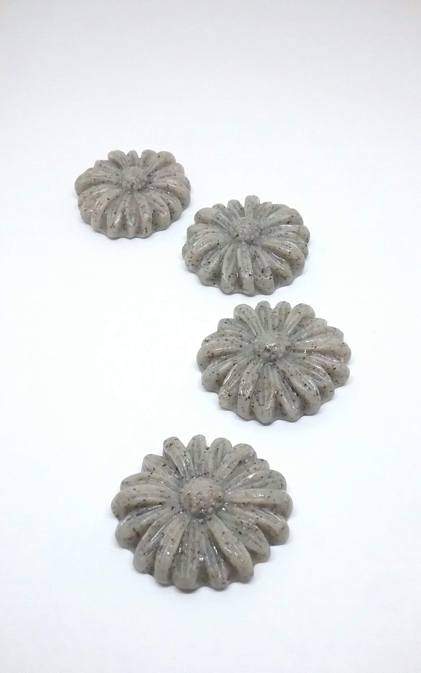 Fairy Garden Miniature Flower Stepping Stones. Set of 4. Dollhouse. Terrarium Decor