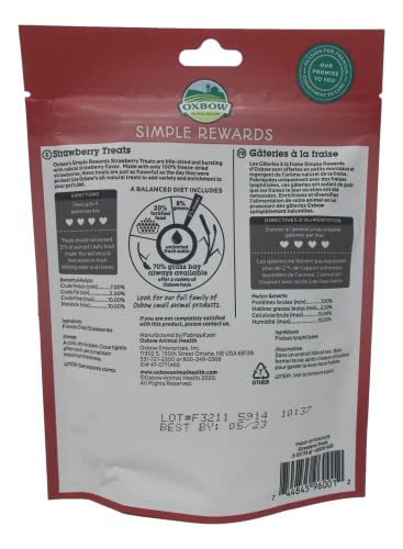 Simple Rewards Small Animal Treats 3 Flavor Variety Bundle (1) Each: Freeze Dried Strawberry, Baked Peppermint, Baked Carrot Dill, .5-2 Ounces