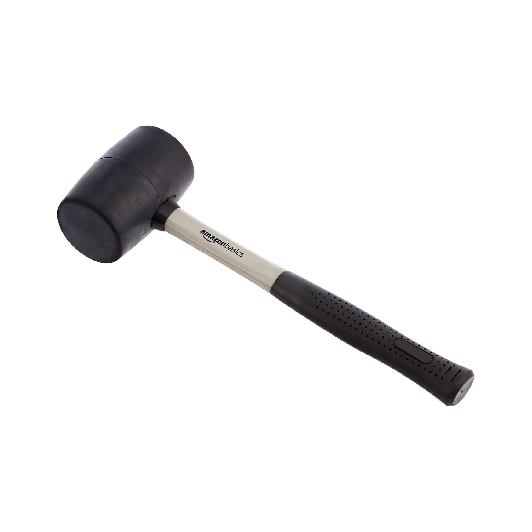 Amazon Basics Rubber Mallet - Shock-Absorbing Fiberglass Handle, 450g (1lb), Black