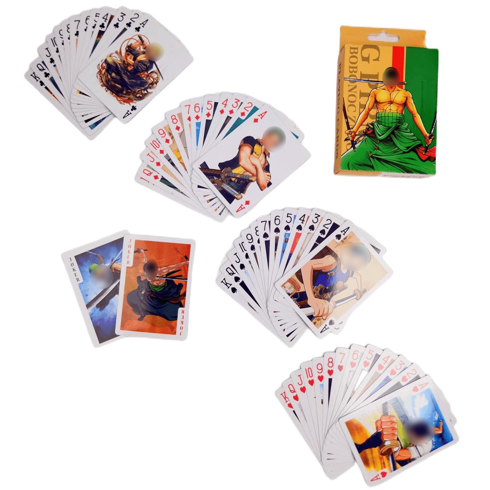 Anime-Inspired Playing Card Set with Stunning Images from Multiple Popular Series - Includes Bonus Collectible Character Cards and Sleek Black Storage Bag (HZ-005)…