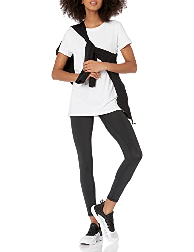 Amazon Essentials Women's Tech Stretch Short-Sleeve Crewneck T-Shirt (Available in Plus Size), Pack of 2, Black/White, Large