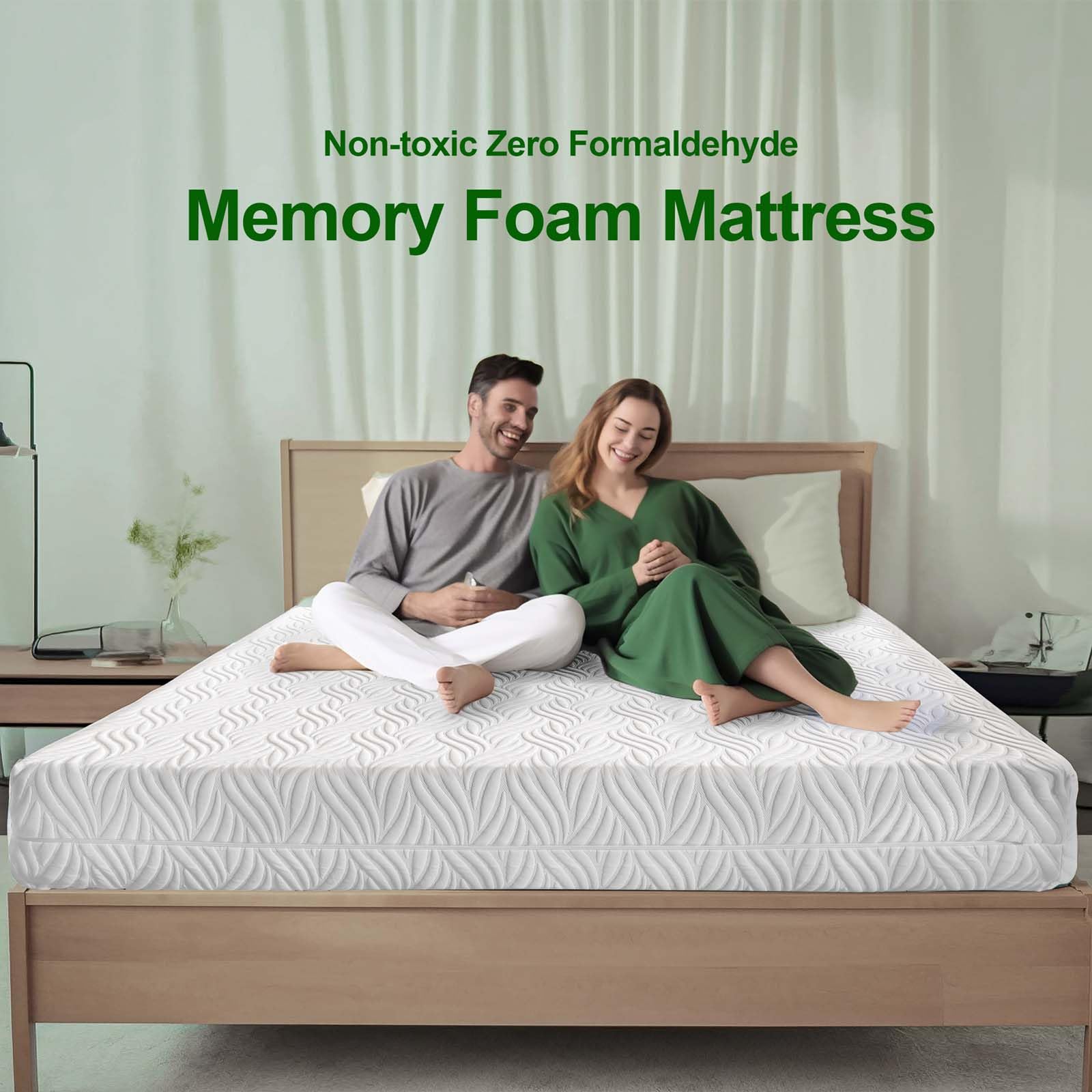 FTOPBTB King Size Mattress, 10 Inch Comfort Cooling Memory Foam Mattress in a Box, Tight Top Mattress for Motion Isolation&Pressure Relief, CertiPUR-US Certified (King)
