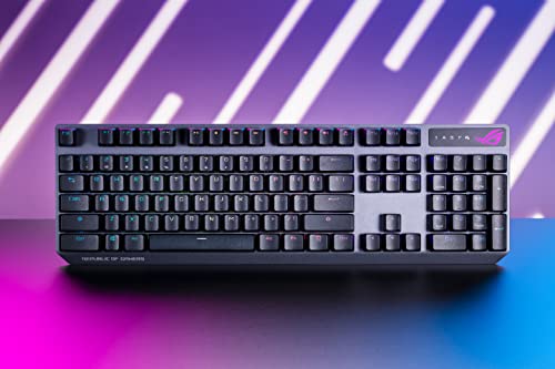 ASUS ROG Strix Scope NX Wireless Deluxe Gaming Keyboard - Tri-Mode Connectivity (2.4GHz RF, Bluetooth, Wired), ROG NX Red Mechanical Switches, PBT Keycaps, Aura Sync RGB, Magnetic Wrist Rest, Black