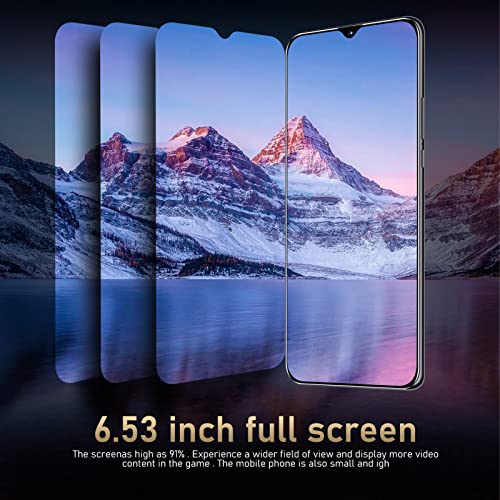 ANGGREK 6.53 Inch 5G Smartphone WiFi HD Screen 6GB RAM 128GB ROM 16MP and 32MP Camera 4G Mobile Phone for Android 12 100V to 240V Black (US Plug)
