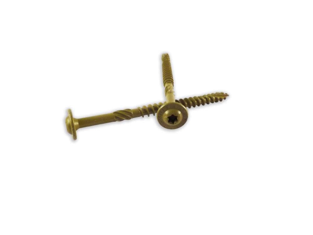 WoodPro Fasteners ST14X112-50PC 1/4-Inch by 1-1/2-Inch Length Round Washer Head Exterior Wood Screws, 50-Pack , Gold