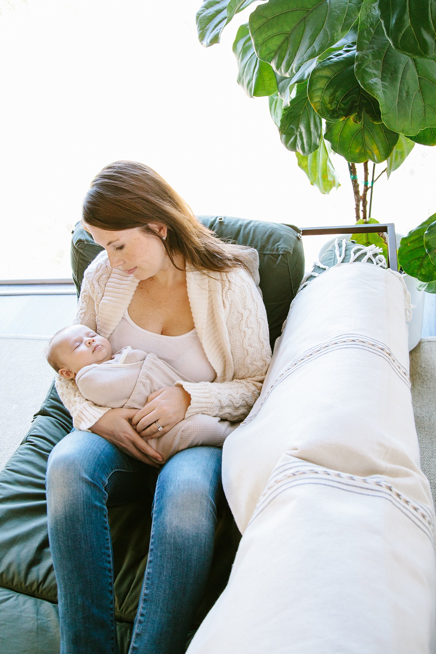 Ergobaby Swaddle Wrap, Lightweight Swaddler, Sand
