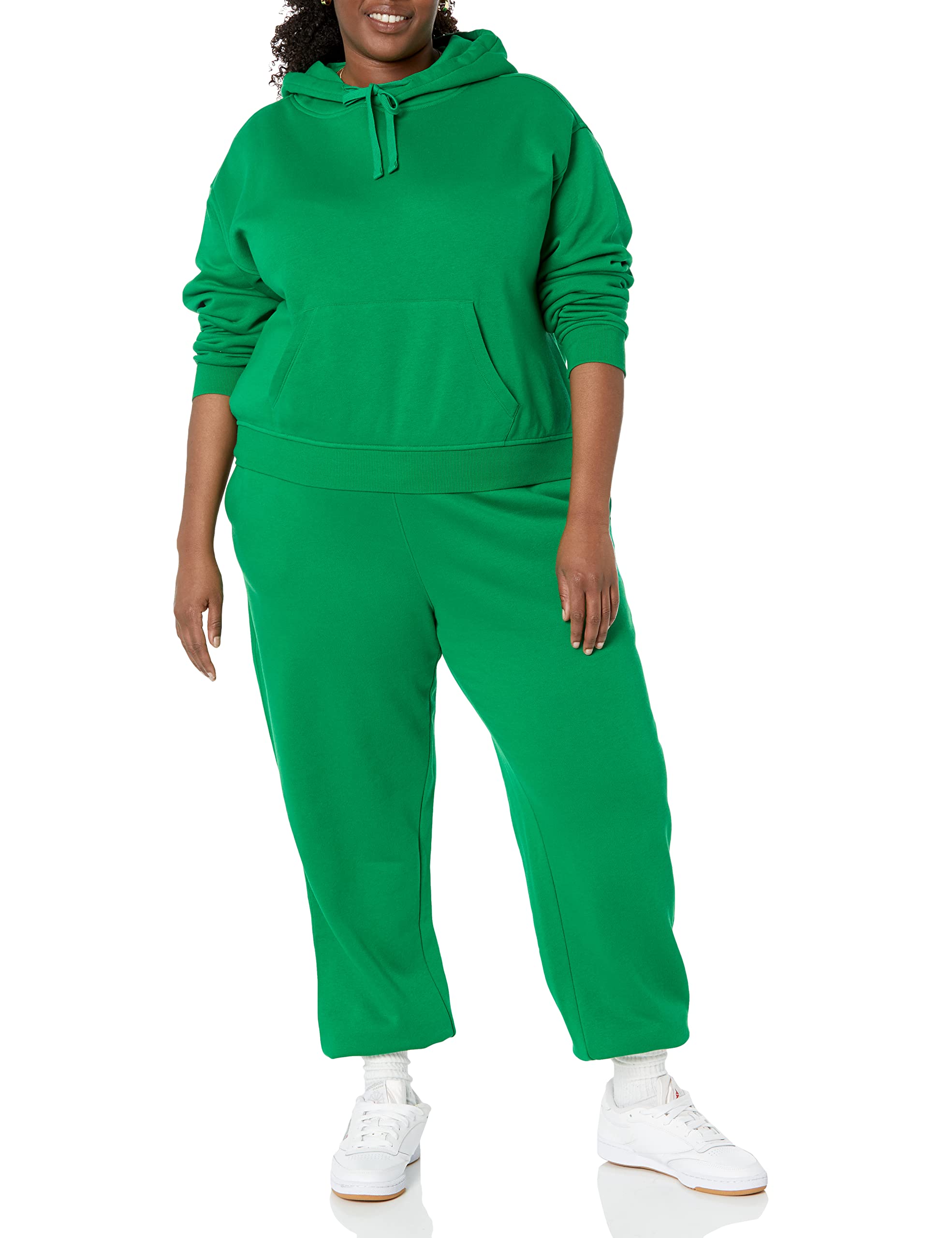 Amazon Essentials Women's Crop Hoodie Sweatshirt (Available in Plus Size), Green, XX-Large
