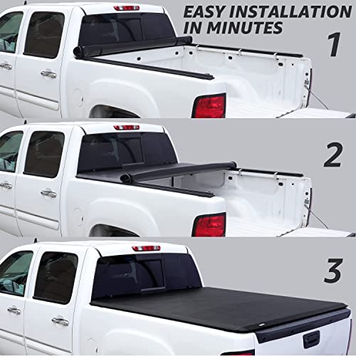 Amazon Basics Soft Roll Up Tonneau Cover for 2015-2022 Ford F-150, Styleside 6.5-Ft Bed