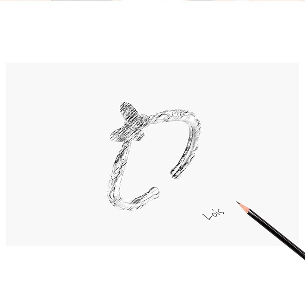 AOFFLY S925 Sterling Silve Women's Rings Butterfly Open Ring for Women Jewelry