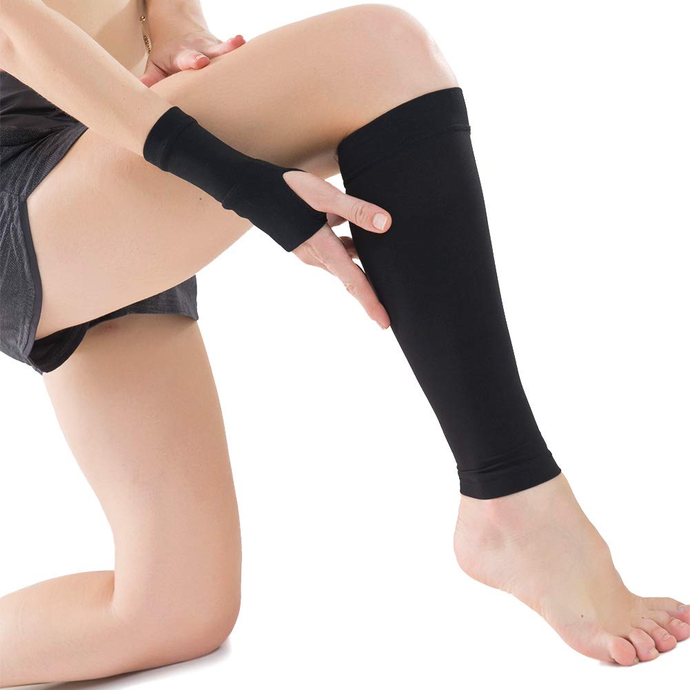 Ailaka 1 Pair Compression Calf Sleeves for Women & Men, 20-30 mmHg Graduated Support Footless Compression Socks for Varicose Veins, Shin Splints, Edema, Recovery, Maternity, Running, Travel