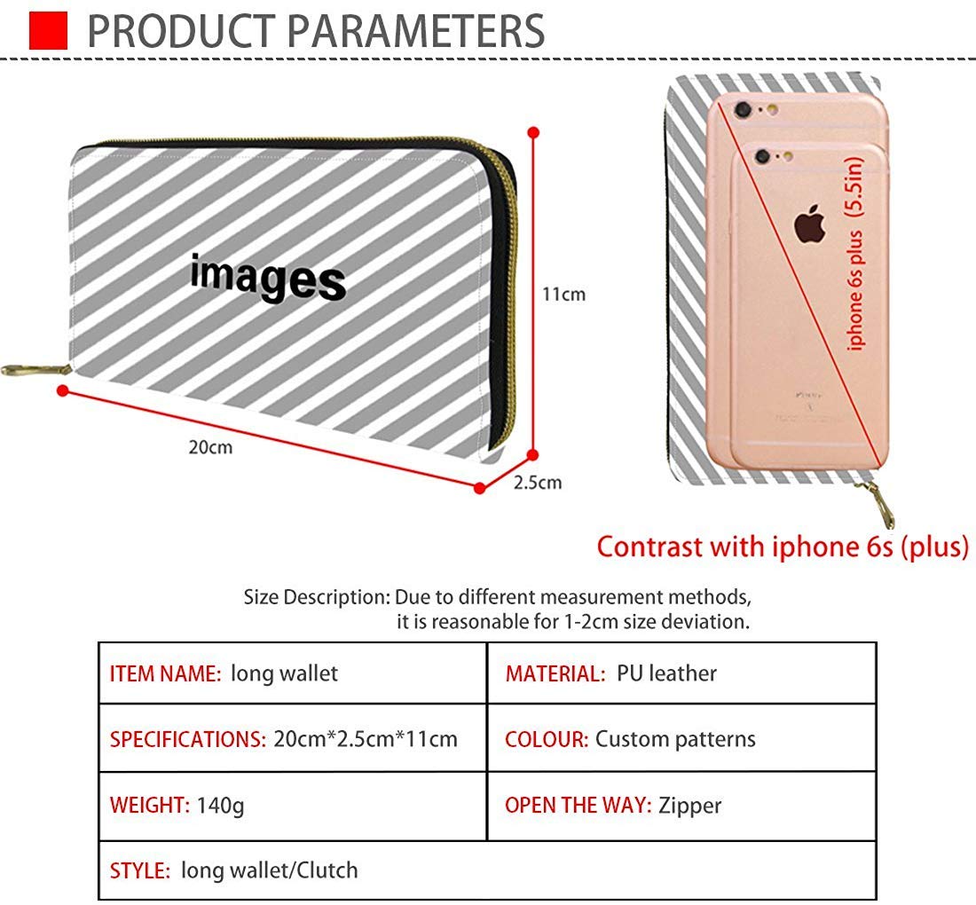 FancyPrint Pink Cute Beagle Dog Print Womens Girls Long Wallet Zip Around Purse ID Card Credit Card Holder Organizer Pouch Bag