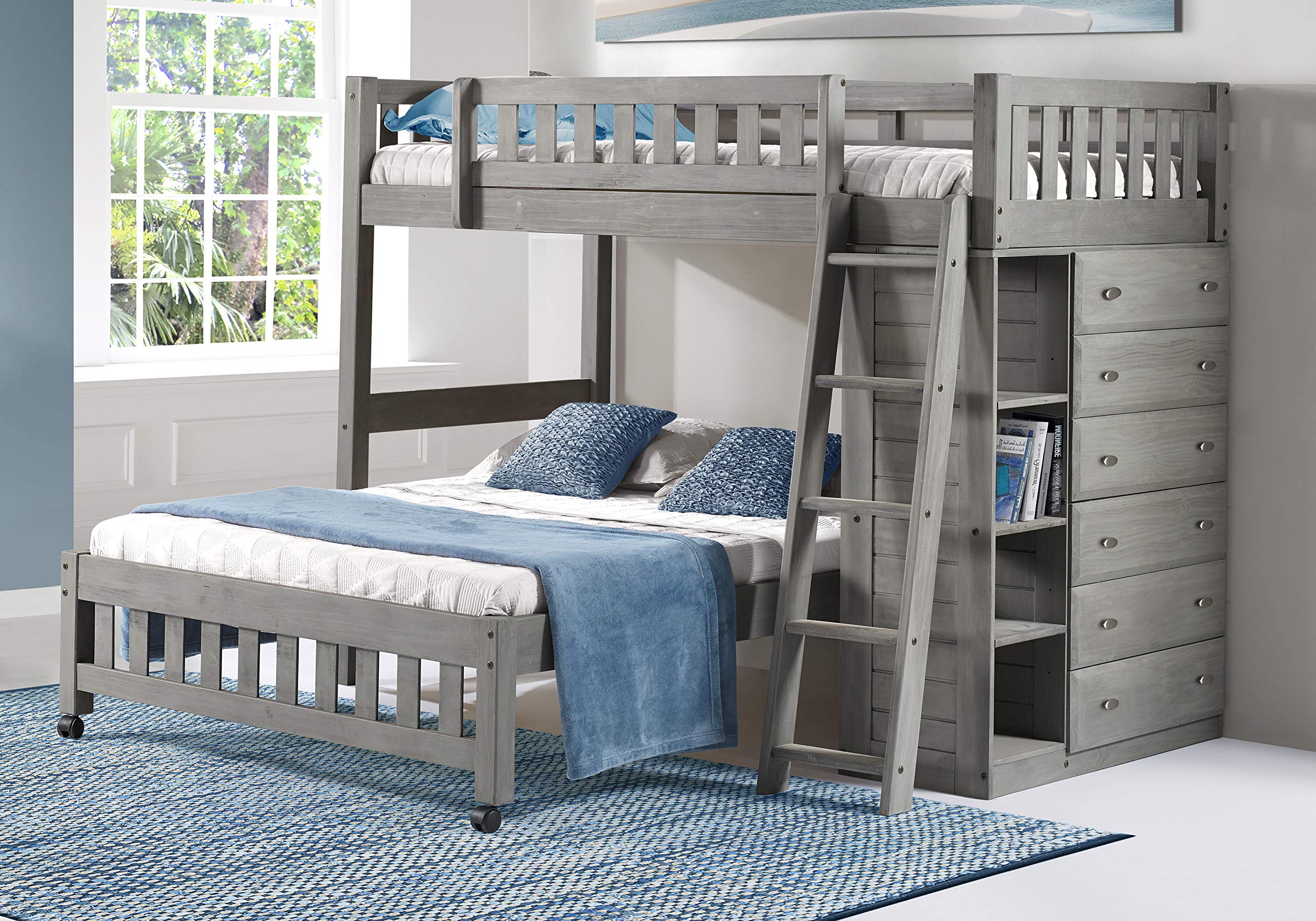 Discovery World Furniture Charcoal Twin Over Full Loft