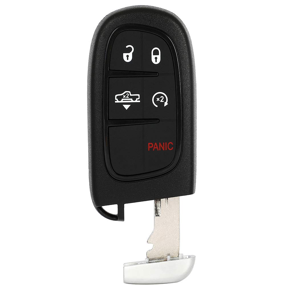 ANGLEWIDE Car Key Fob Keyless Entry Remote Shell CASE Replacement for 14-19 for Jeep for Cherokee (FCC 68159657AG) 5 Buttons 4pads