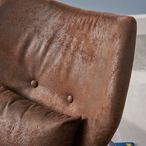 Christopher Knight Home Haddie Mid Century Modern Fabric Club Chair, Brown and Dark Espresso, 31.25D x 26.25W x 32.75H Inch