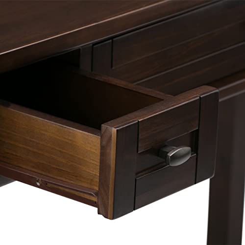 SIMPLIHOME Warm Shaker SOLID WOOD Rustic Modern 48 inch Wide Home Office Desk, Writing Table, Workstation, Study Table Furniture in Tobacco Brown with 2 Drawers