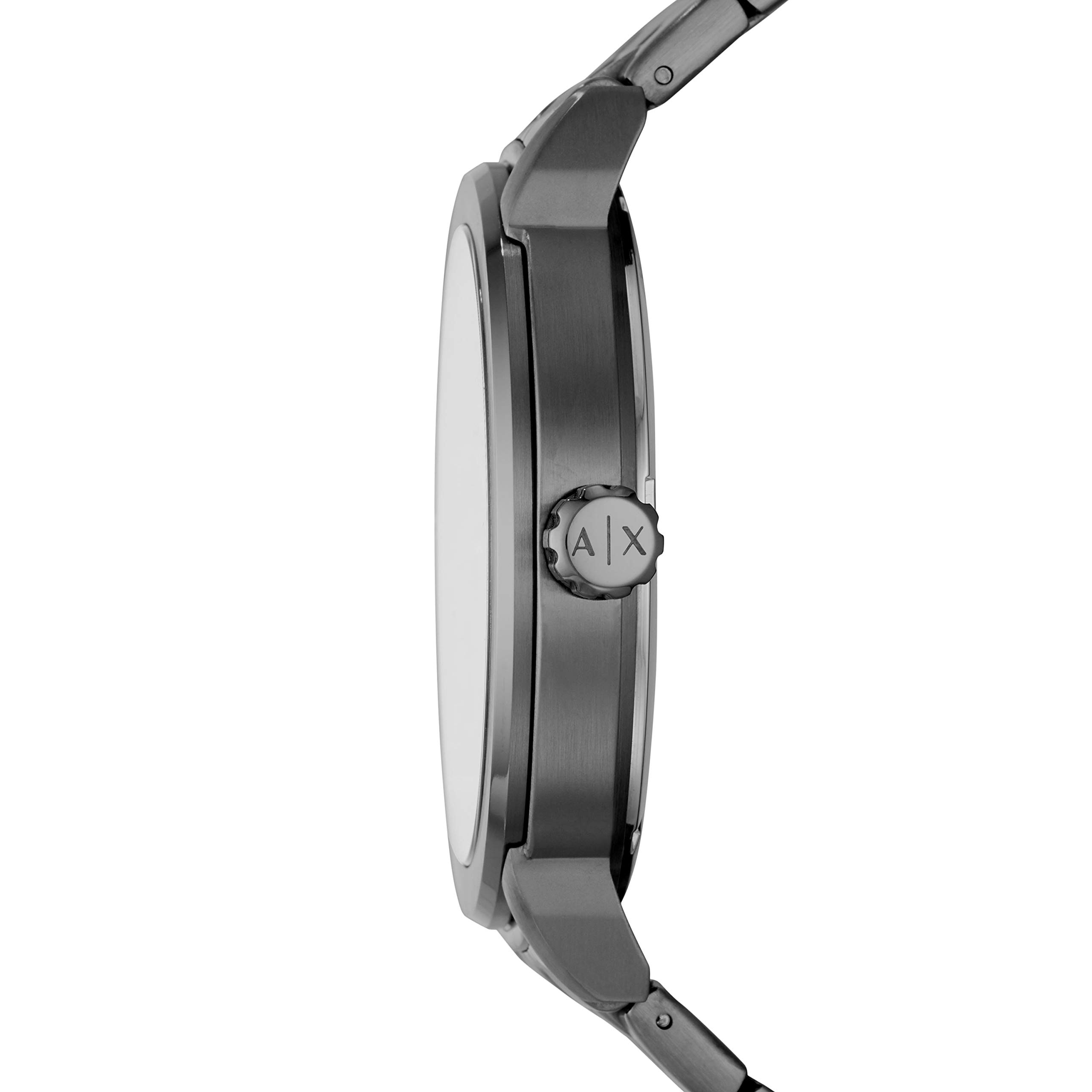 Armani Exchange Men's Three-Hand Date Gunmetal-Tone Stainless Steel Watch AX1472